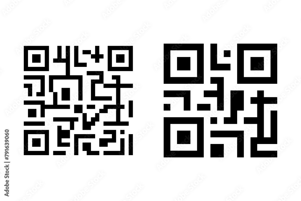 Fake QR code and Barcode set vector illustration. の Stock ベクター | Adobe ...