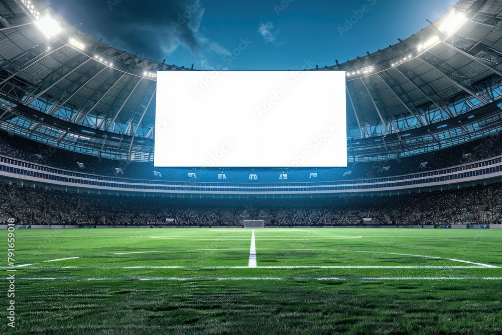 Empty electronic scoreboard at a football stadium Stock Photo | Adobe Stock