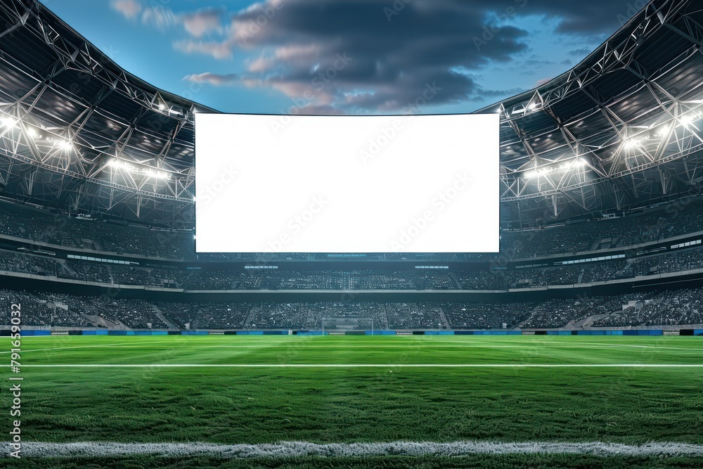 Empty electronic scoreboard at a football stadium Stock Photo | Adobe Stock