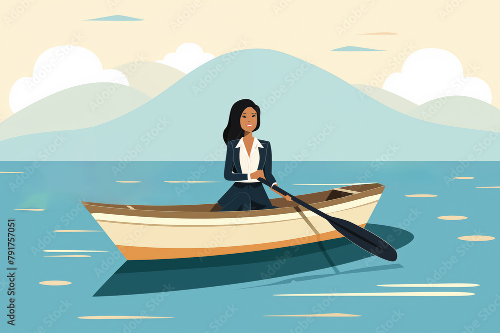 Business graphic vector modern style illustration of a business person ...