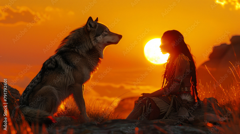 Young Indigenous Woman in Traditional Attire Sharing a Moment with a ...