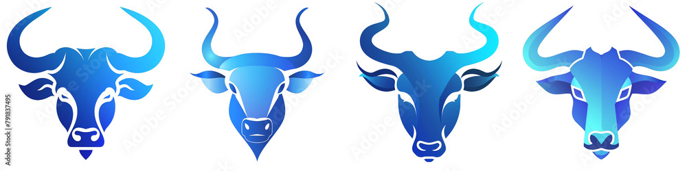 Taurus zodiac sign clipart collection, symbol, logos, icons isolated on ...