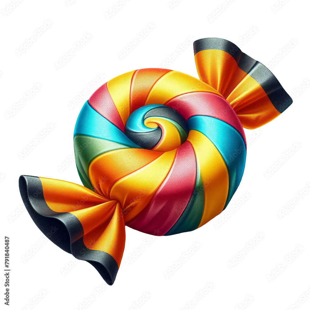 Rainbow color Wrapped taffy Candy on a transparent Background PNG ...