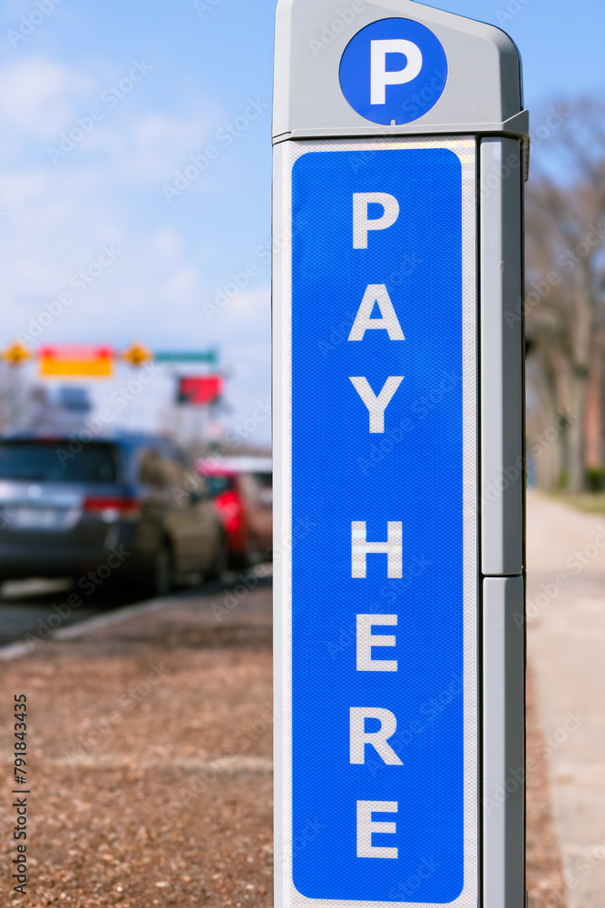 pay here signs for parking, kiosks for paying your car parking lot ...