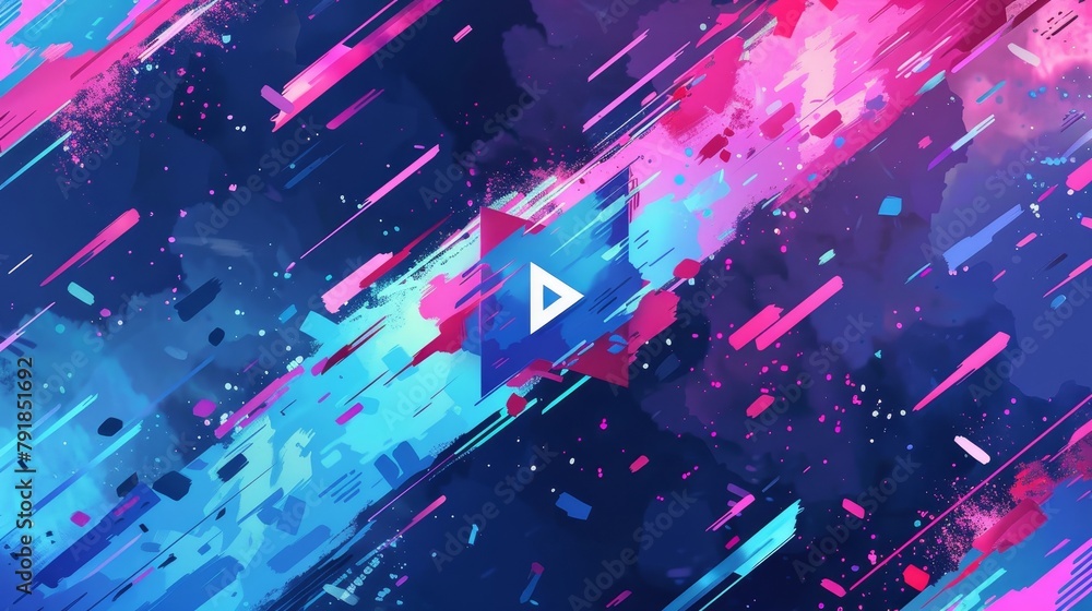 Streamer broadcast interface template with folder and loading icon for ...