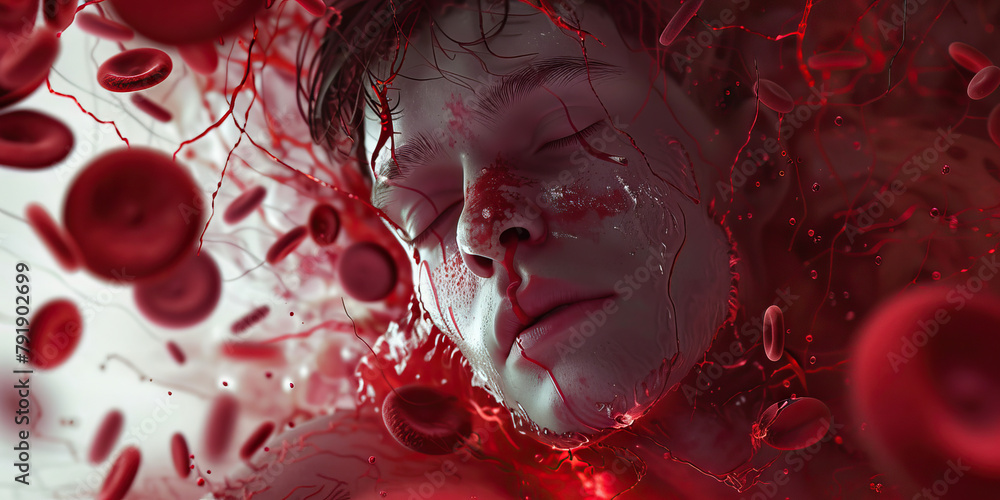 Illustration Stock Anemia: The Fatigue and Pale Skin - Visualize a ...