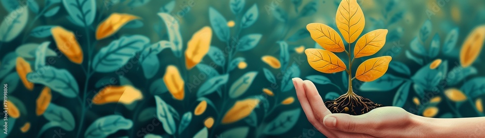 Rooted Connection A 2D cartoonstyle image of a person connecting with ...