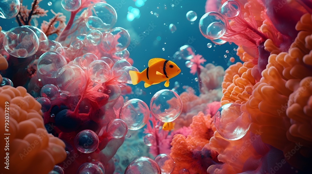 Explore the intricate patterns of oil bubbles dancing atop a vivid ...