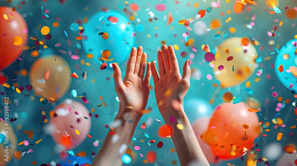 banner background National High Five Day theme, and wide copy space ...