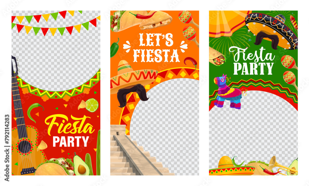 Mexican fiesta party banner templates for Mexico holidays celebration ...