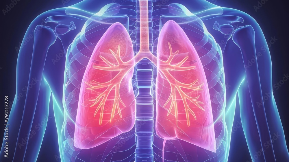human lungs anatomy illustration detailed respiratory system diagram ...