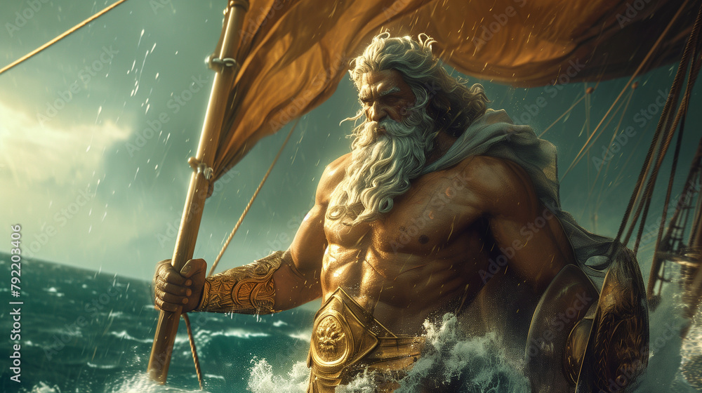 Stoic masculine muscular man, 4k HD, ethereal yet realistic, dark ...