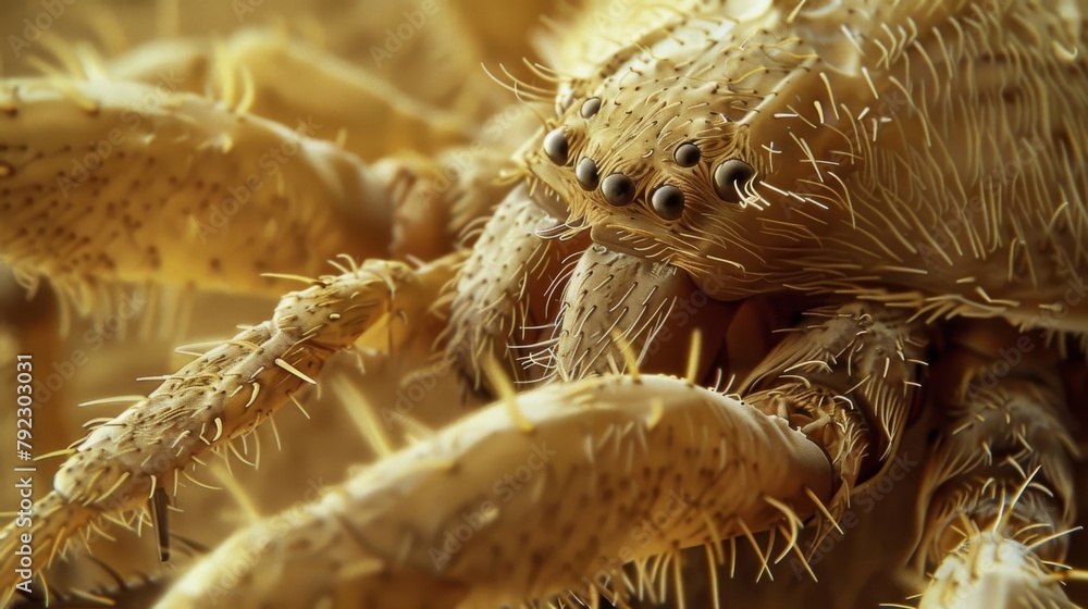 Microscopic image of a spider fang in extreme closeup revealing the ...