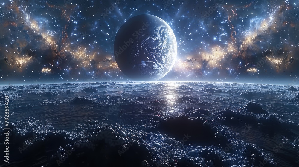 degree equirectangular projection space background with nebula and ...