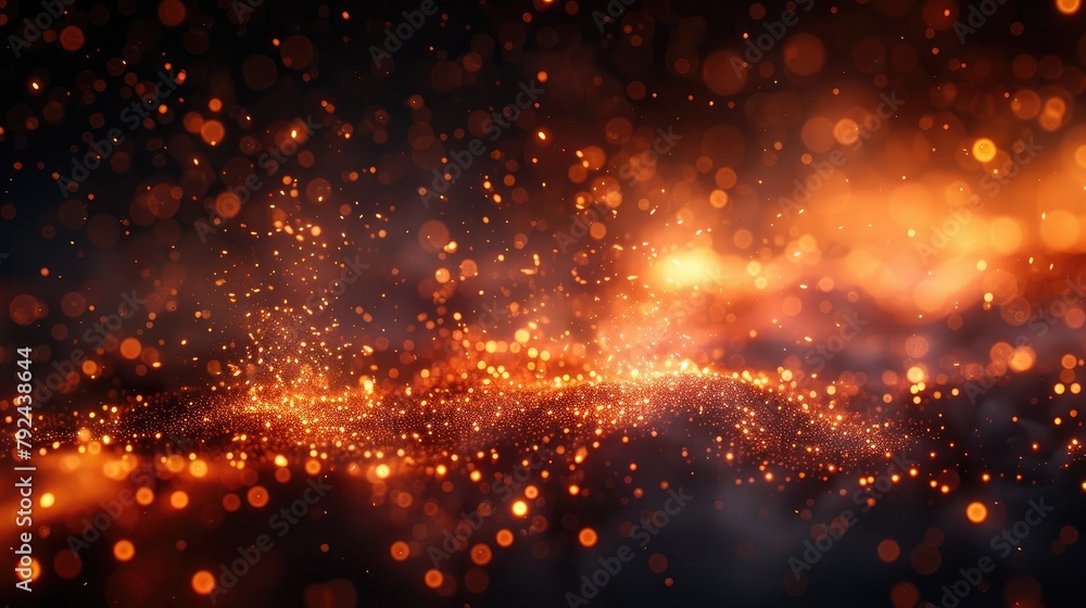 halloween witch fire embers particles over black background fire sparks ...