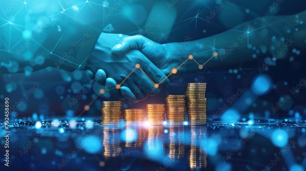 Increase Revenue and Successful Partnership Concepts. Handshake and ...