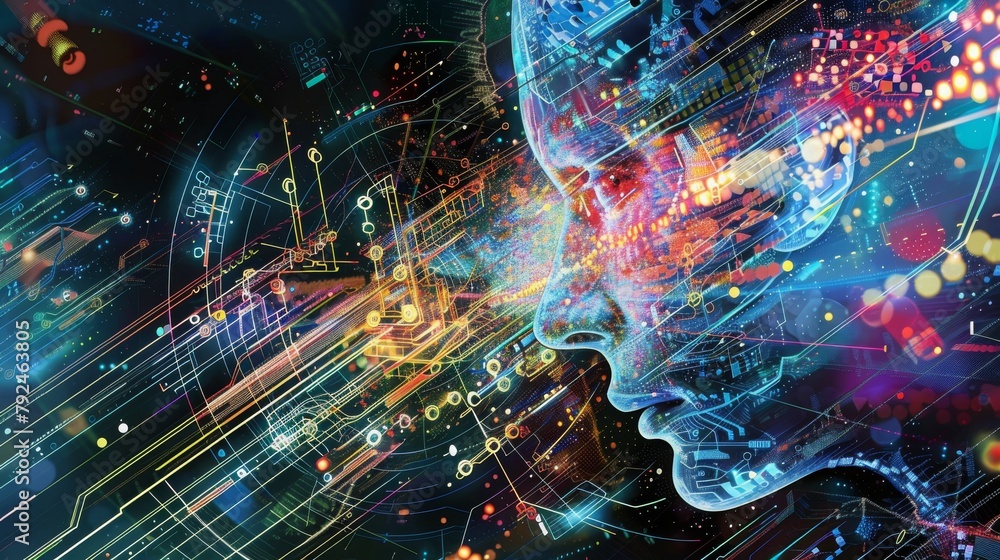 Stock-Illustration „large language models, LLM, Program with artificial ...