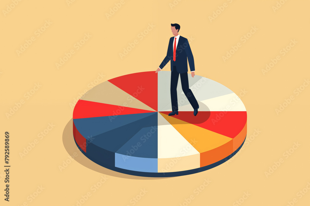 Business graphic vector modern style illustration of a business person ...