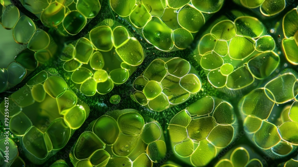 An image of a cross section of a plant stem reveals vibrant green ...