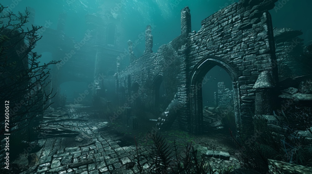 Navigate through an underwater labyrinth of cobblestone paths and ...