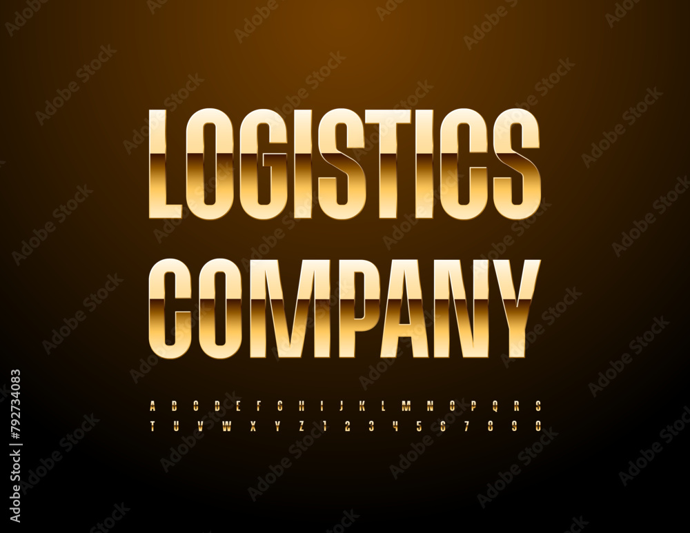 Vector trendy logo Logistics Company. Premium Gold Font. Modern ...