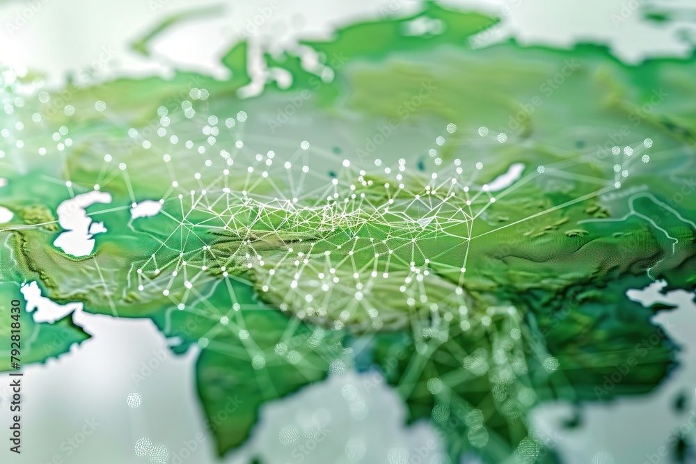 Global Network Choice: Digital World Map Illustration global network ...