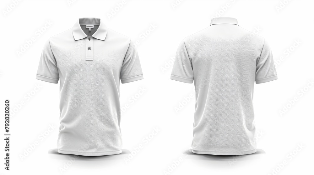 This simple mock-up template shows a blank collared shirt with the ...