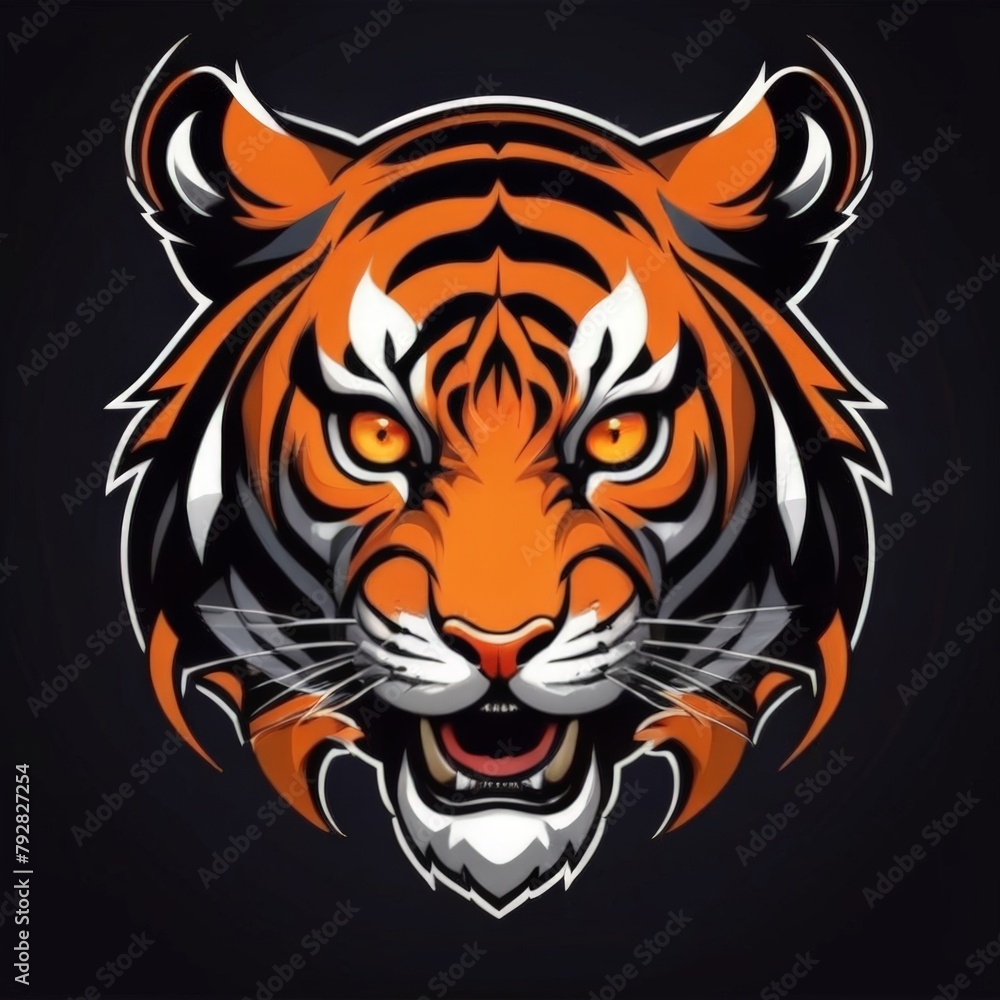 Tiger Mascot Logo with Red Eyes and Modern Graphic Style, Ideal for ...