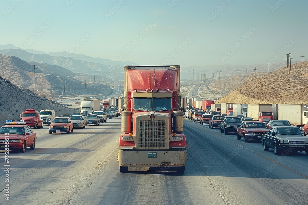 Truck Driver's Border Crossing Documentation Scenes depicting the ...