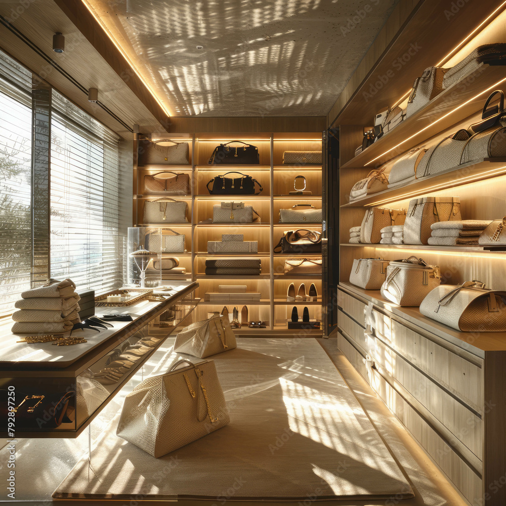 Witness the functionality of a dressing room and closet with orderly ...