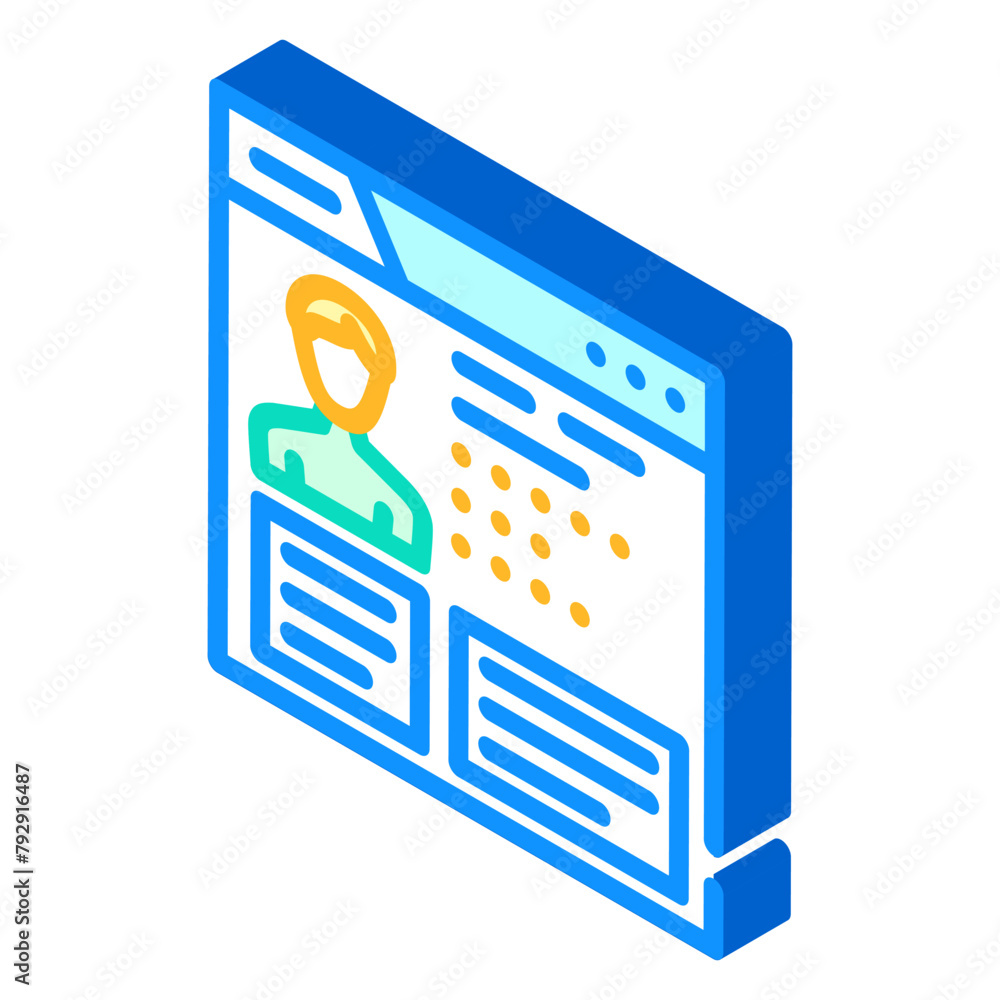 persona ux ui design isometric icon vector. persona ux ui design sign ...