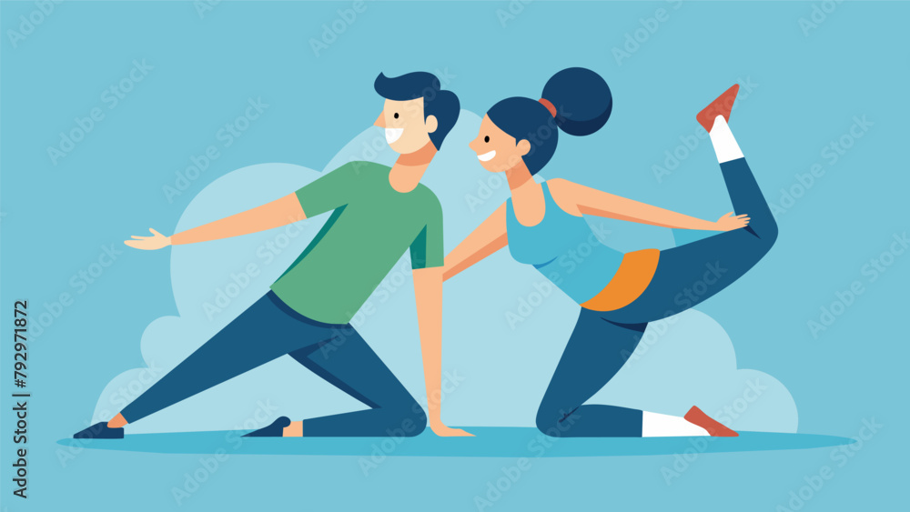 In a series of partner stretches and holds the dynamic duo focuses on ...