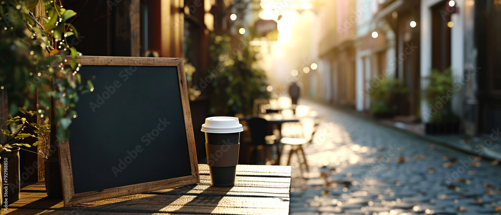 Empty wall sign board mockup at the city street. Template, banner for ...