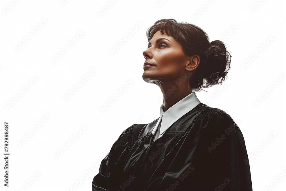 minimalist portrait highlighting the grace and wisdom of a female judge ...