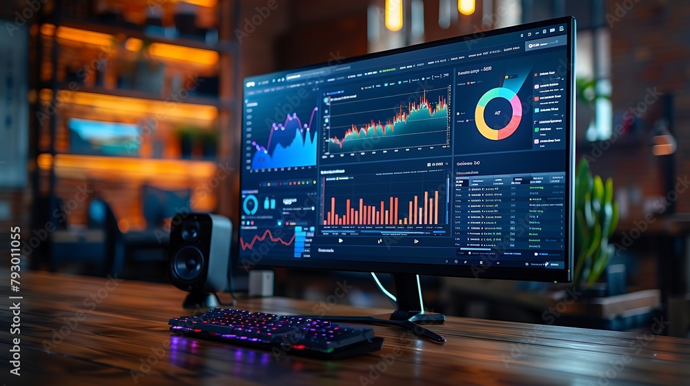 Create a high-resolution image of a PC monitor displaying a ...