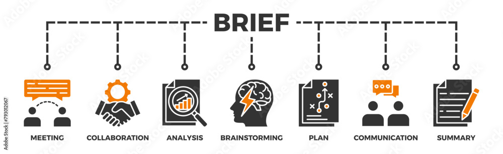 Brief banner web icon vector illustration concept for a briefing of ...