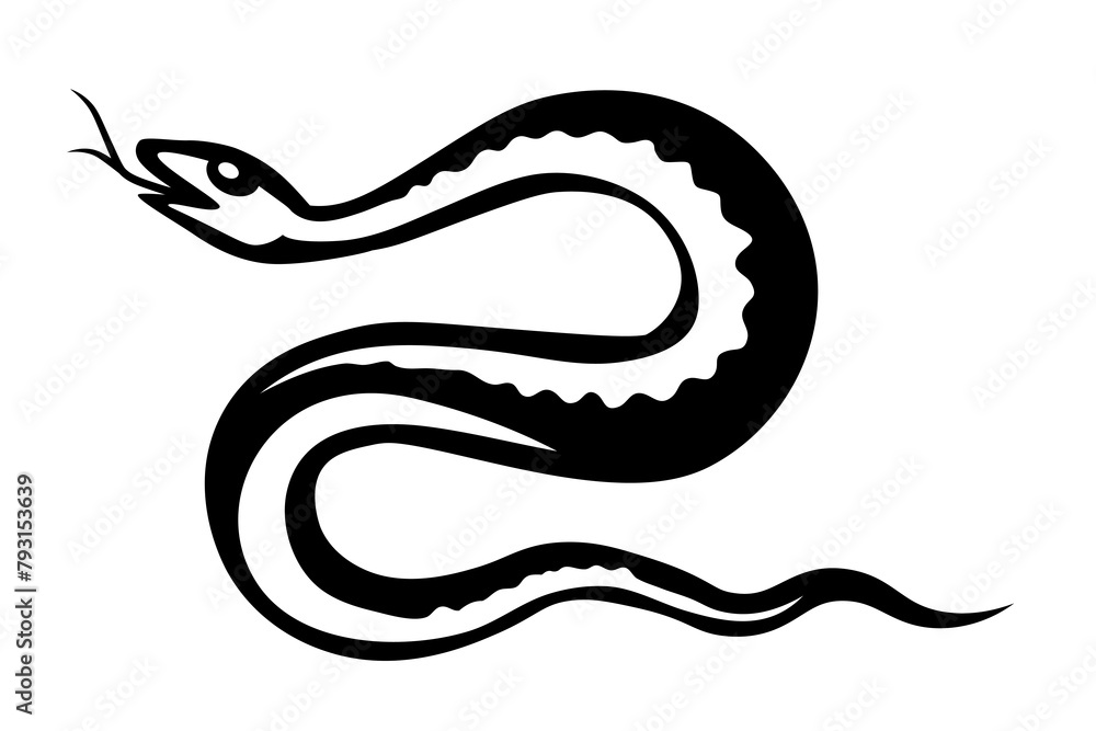 Simple illustration of snake with pattern. Symbol of transformation ...