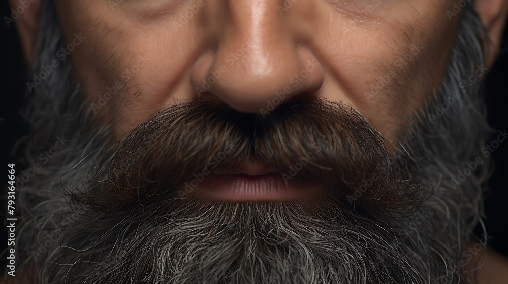 Ultra Realistic Close-Up on the Beard of a Man, Showcasing Intricate ...