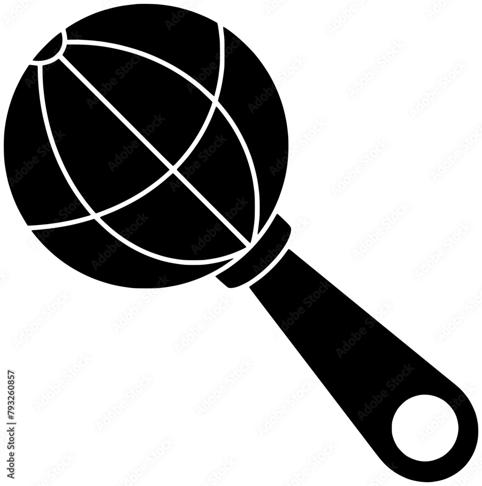 rattle illustration baby silhouette toy logo kid icon child outline ...