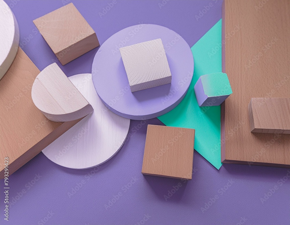 Ilustración de Stock figuras geométricas de colores pastel. | Adobe Stock