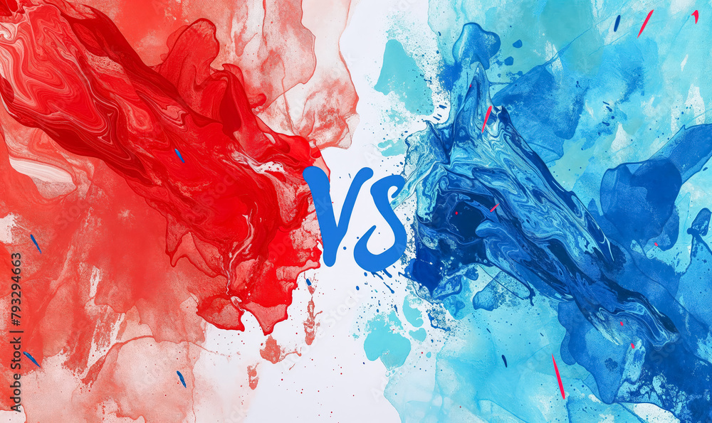 Vs logo, background banner in red vs blue, matte background, versus ...
