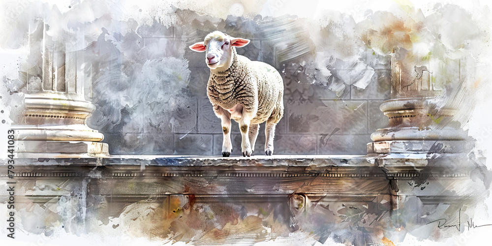 Illustration Stock Lamb of God: The Innocent Lamb and Sacrificial Altar ...
