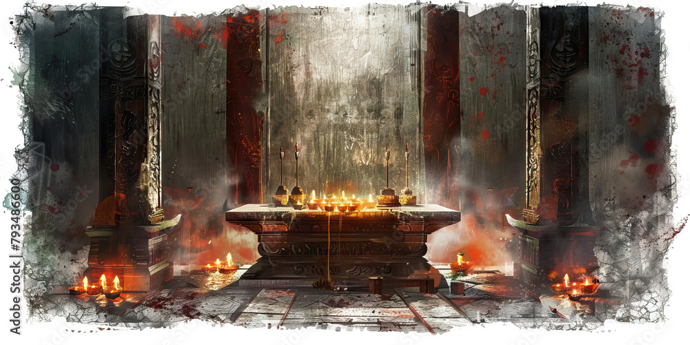 Стоковая иллюстрация «Sacrifice: The Altar and Offerings - Visualize an ...