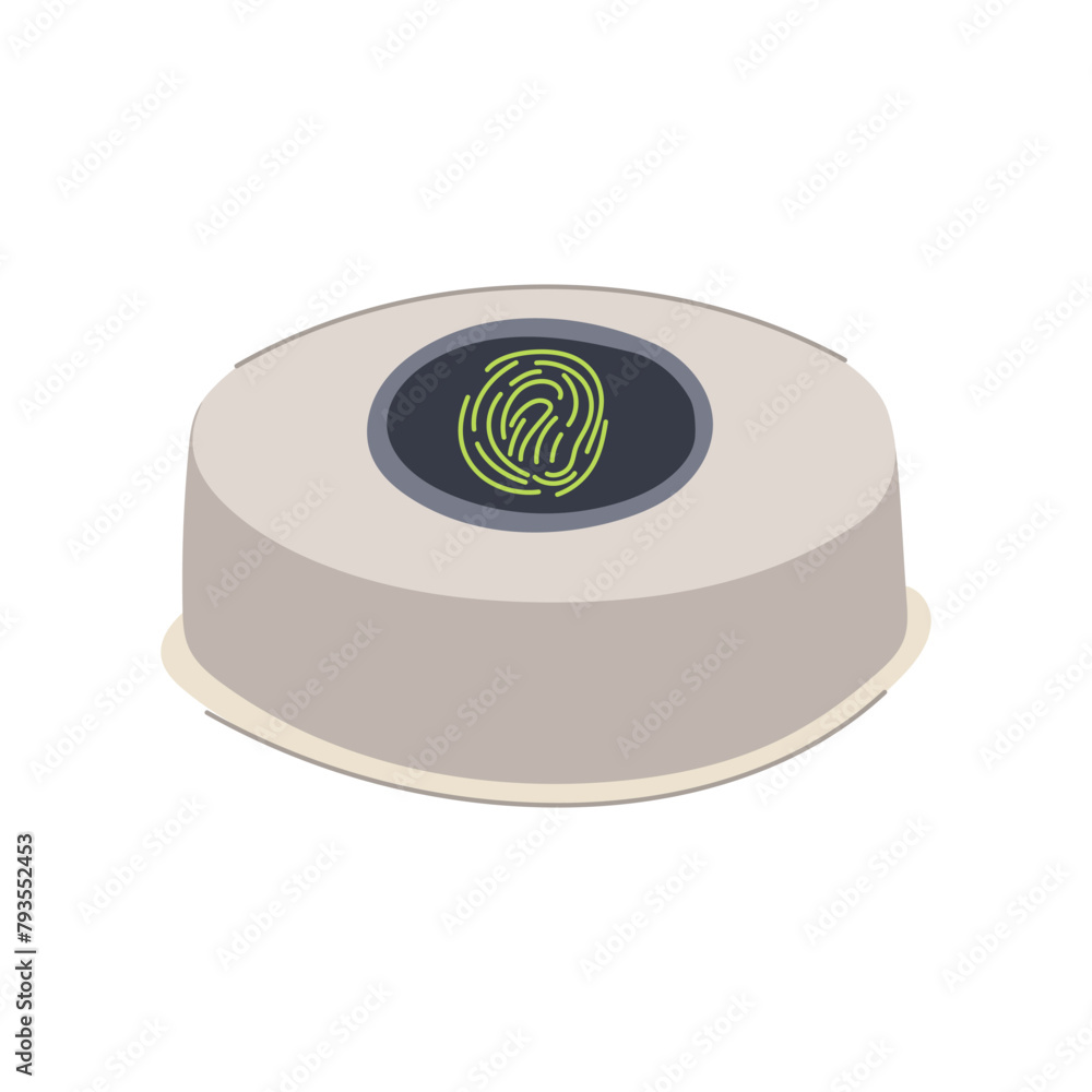 hand biometric security device cartoon. vein scanner, technology access ...