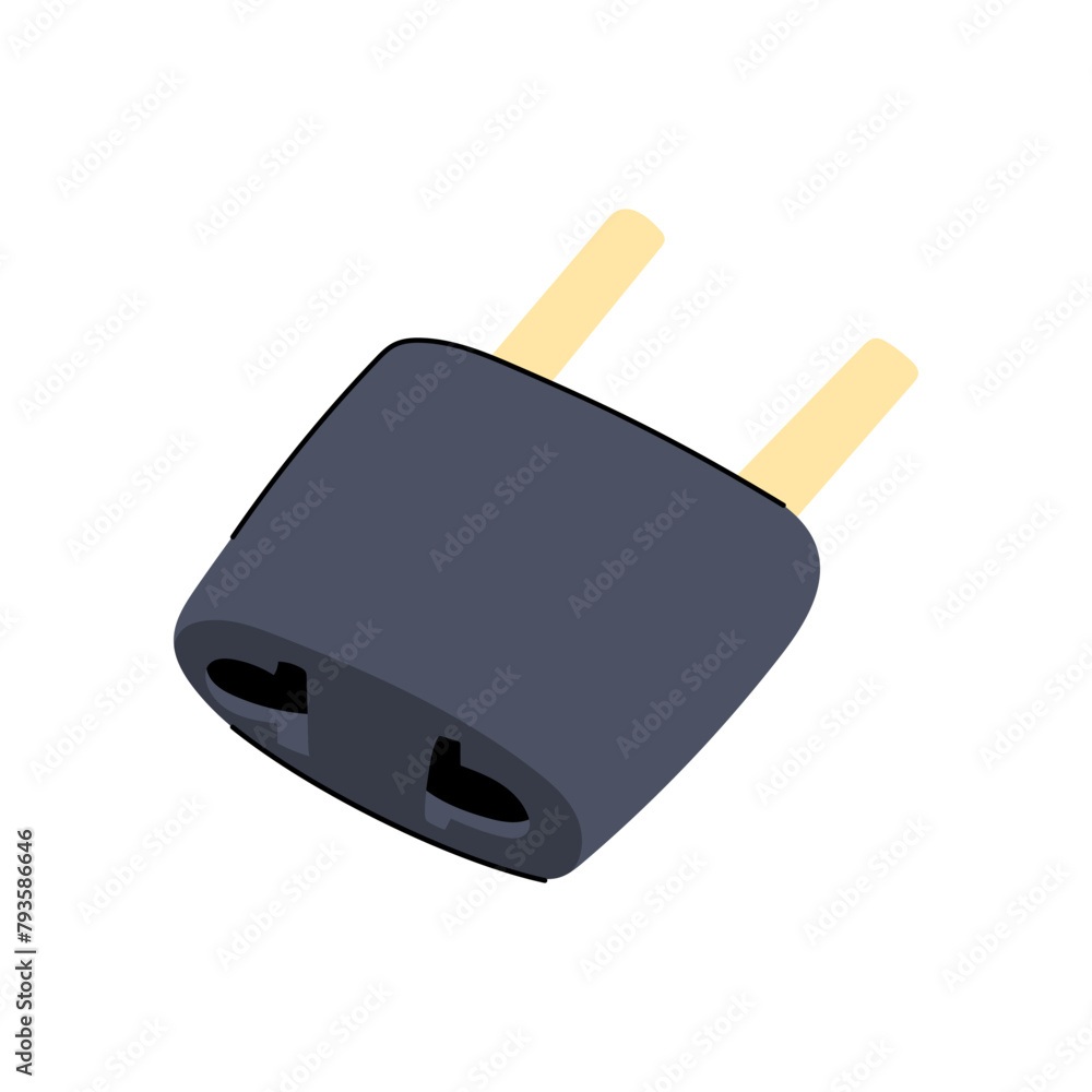 converter travel adapter cartoon. international socket, charger ...