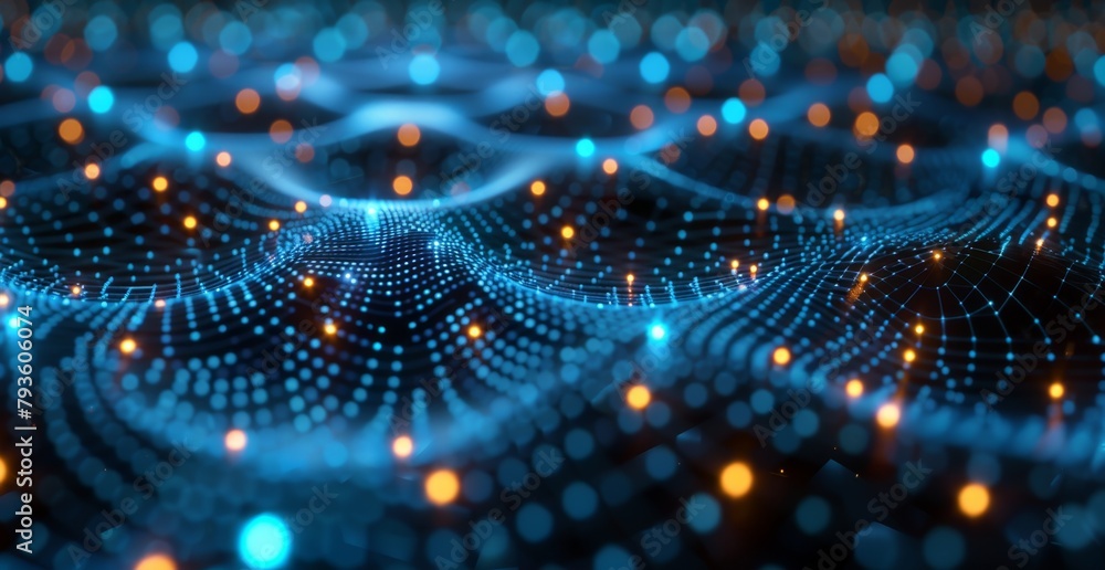 Abstract Digital Network Connection with Blue Background for Web Design ...