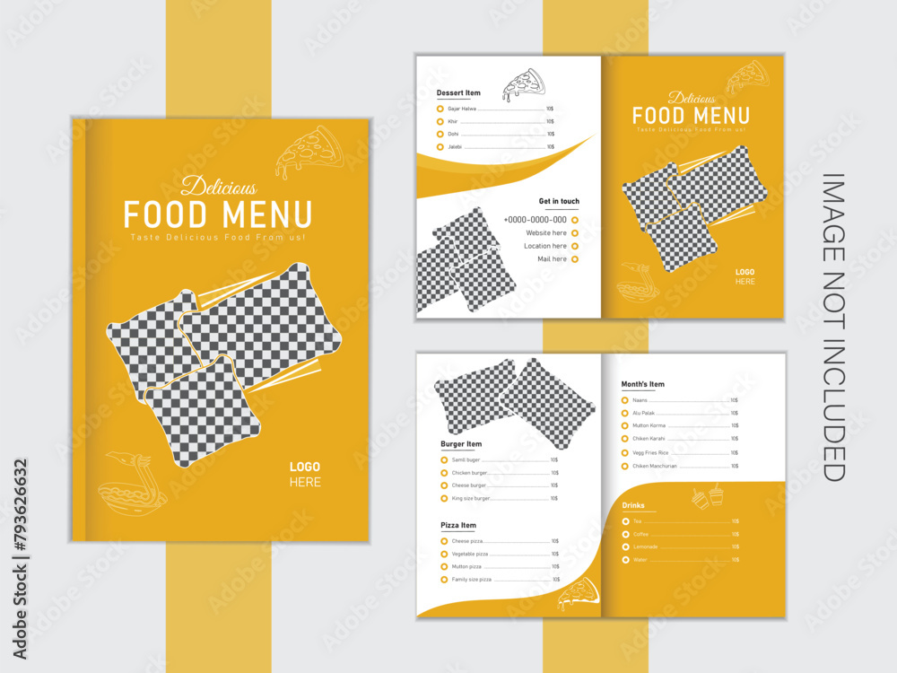 restaurant menu or brochure design Stock Vector | Adobe Stock