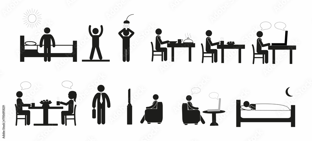 healthy lifestyle, daily routine concept, daily, chores, routine, daily ...