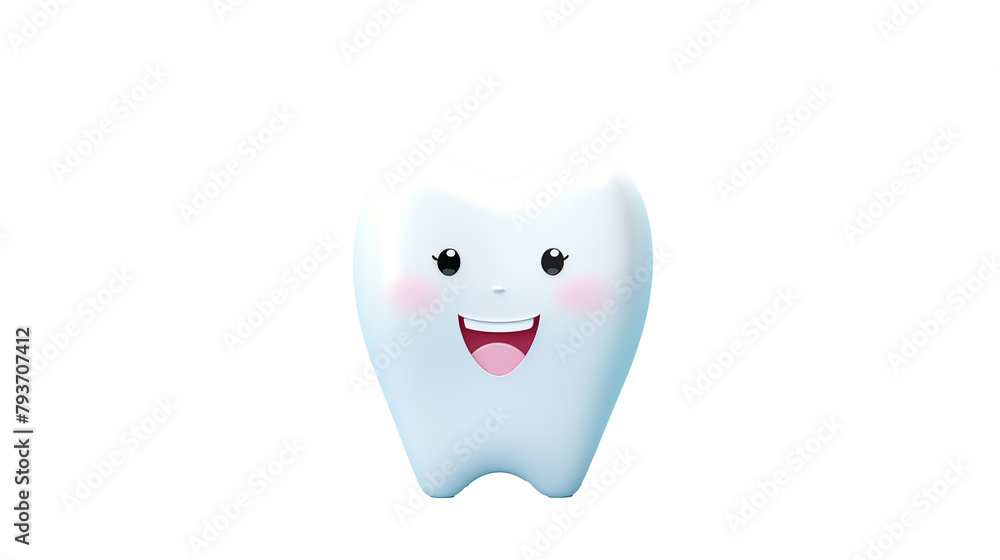 cute 3d illustration kawaii tooth, dentistry. png object isolated on ...