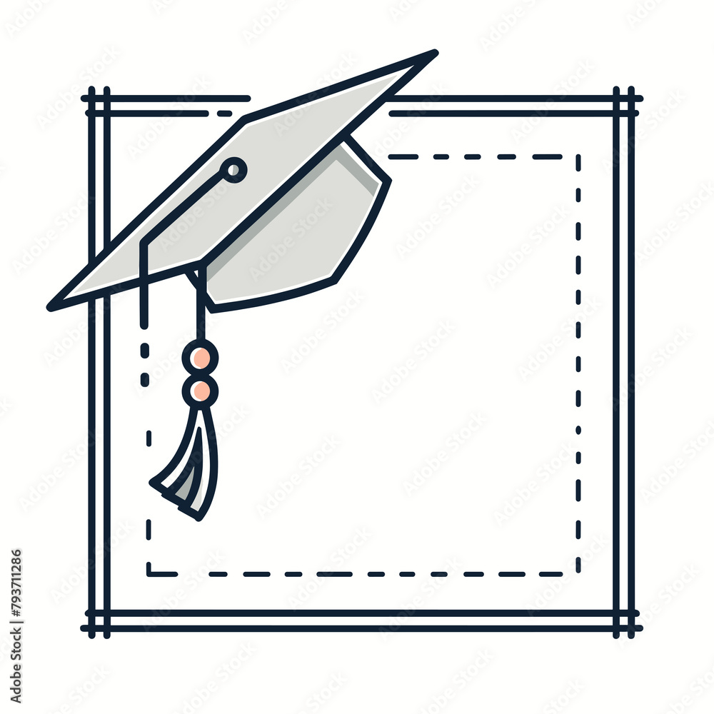 Minimalist Frame Border Design with a Single Graduation Cap Icon in the ...